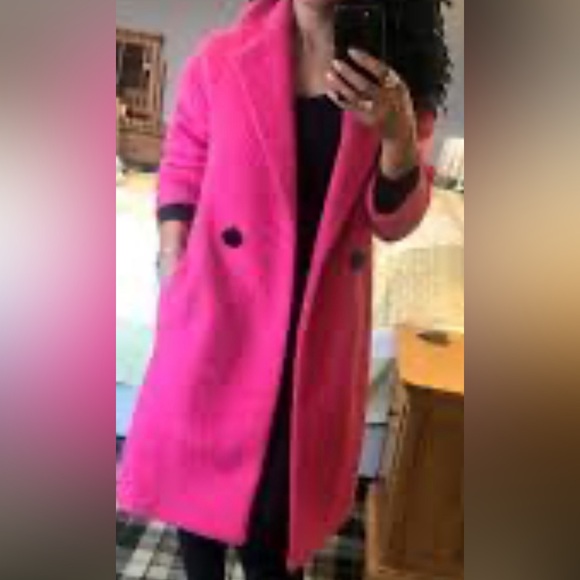 Jackets & Coats | Mint Velvet Pink Boiled Wool Coat | Poshmark